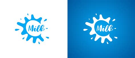 젖소 우유 제품 로고 신선한 천연 젖 브랜드 아이덴티티 로고 타입 디자인 회사 상표 벡터 Eps 일러스트레이션을 위한 유제품 스플래시 기호 로고에 대한 스톡 벡터 아트 및