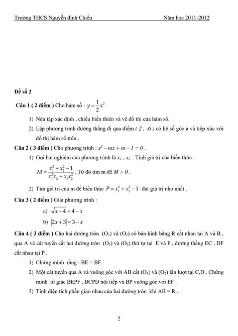 Solution De Thi Vao Lop 10 Mon Toan Thcs Nguyen Dinh Chieu Nam 2022