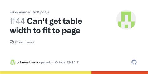 can t get table width to fit to page · issue 44 · ekoopmans html2pdf