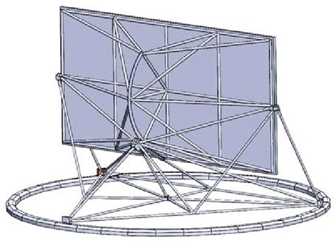Cad Drawing Of The Dual Axis Heliostat Mounted In The Concrete Track