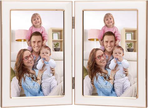 4x6 Hinged Double Cast Metal Picture Frames Gold Rope Design