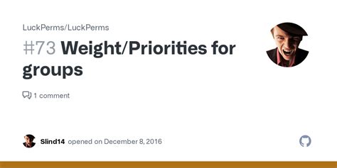 weight priorities for groups · issue 73 · luckperms luckperms · github