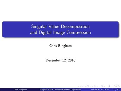 Pdf Singular Value Decomposition And Digital Image Compression