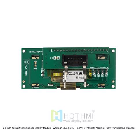 2 6 inch 132x32 graphic lcd display module white on blue stn 3