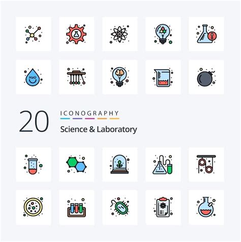 Premium Vector 20 Science Line Filled Color Icon Pack Like Science Pulley Growth Physics Science
