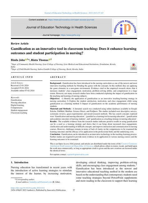 Pdf Gamification As An Innovative Tool In Classroom Teaching Does It Enhance Learning