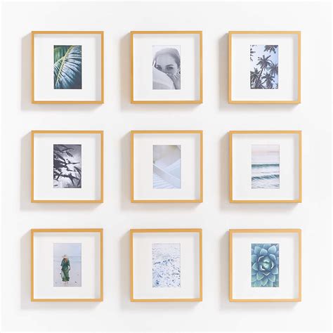 9 Piece Brushed Brass 4x6 Gallery Wall Picture Frame Set Reviews