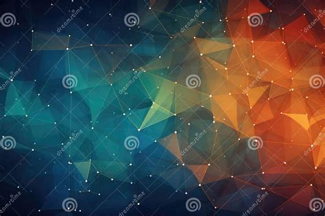 Abstract Polygonal Background Triangular Low Poly Background With Connecting Dots And Lines