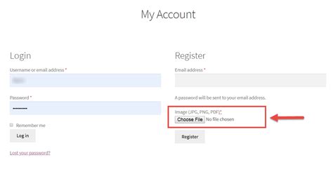 Woocommerce File Upload My Account Registration Form