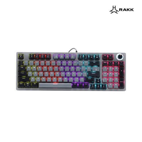 Rakk Daug 96 Keys Wired Gaming Keyboard Hotswappable Rainbow Led Yellow Switch Gray Black Or