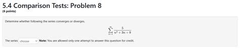 solved 5 4 comparison tests problem 8 6 points determine