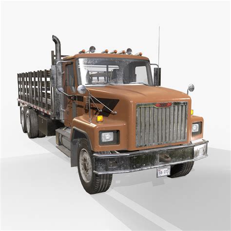 3d Classic Flatbed Truck Low Poly Turbosquid 2014724
