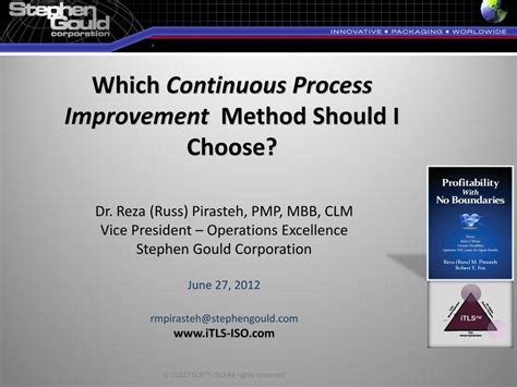PDF Which Continuous Process Improvement Method Should I Choose ITLS TM A N TOC Global