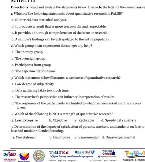 Directions Read And Analyze The Statements StudyX