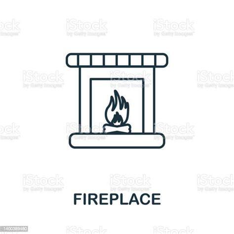 벽난로 아이콘입니다 가구 컬렉션의 간단한 그림 웹 디자인 템플릿 인포 그래픽을위한 창조적 인 벽난로 아이콘 가솔린에 대한 스톡