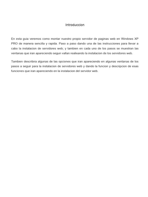 Manual Para Montar Un Servidor Web En Windows Xp Pro Pdf Red Mundial Internet Y Web