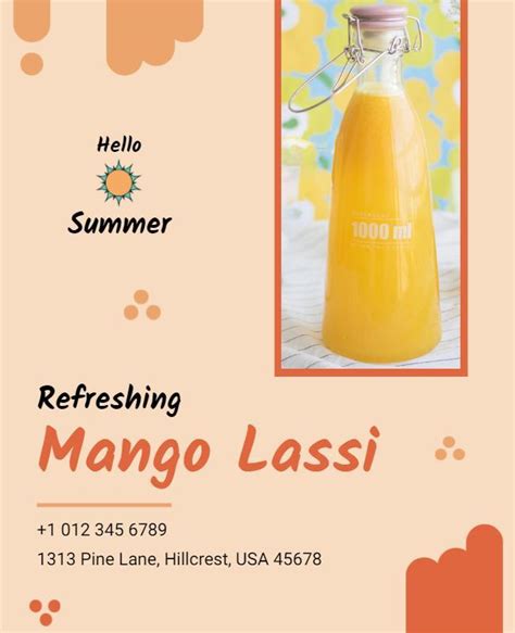 Refreshing Mango Lassi Summer Promotion Flyer Template