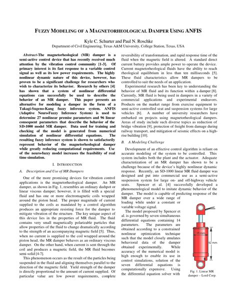 Pdf Fuzzy Modeling Of Magnetorheological Damper Using Anfis