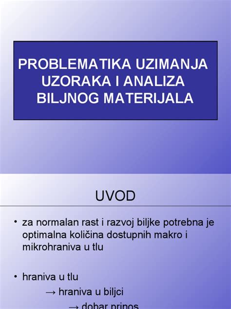 11 Problematika Uzorkovanja I Analize Biljnog Materijala Pdf