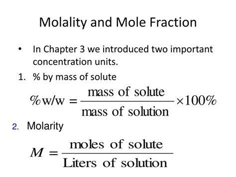 PPT Molality And Mole Fraction PowerPoint Presentation ID