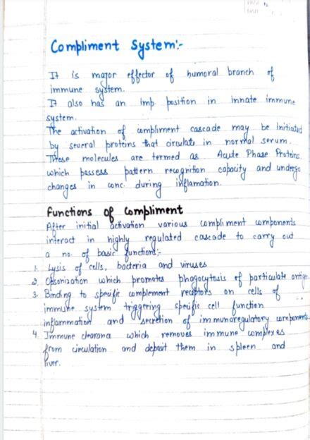 Complement System In Brief Handwritten Notes Pdf Shop Handwritten