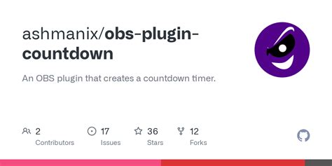 GitHub Ashmanix Obs Plugin Countdown An OBS Plugin That Creates A Countdown Timer
