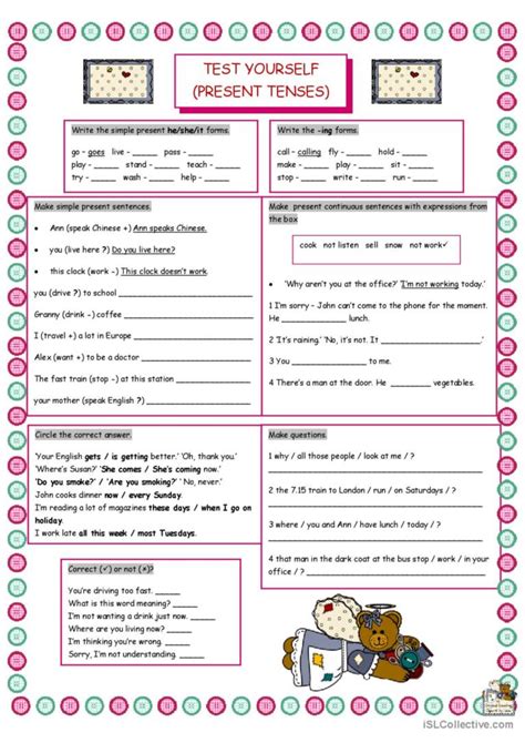 Present Simple Past Simple Test