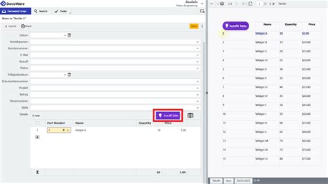Intelligent Indexing Teaching Table Fields Correctly DocuWare Support Portal