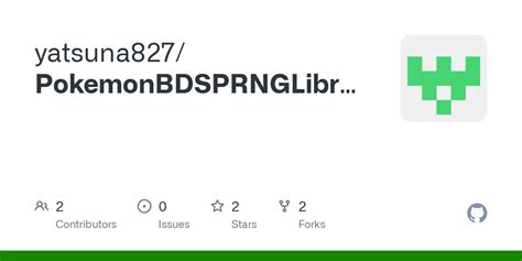 GitHub Yatsuna PokemonBDSPRNGLibrary