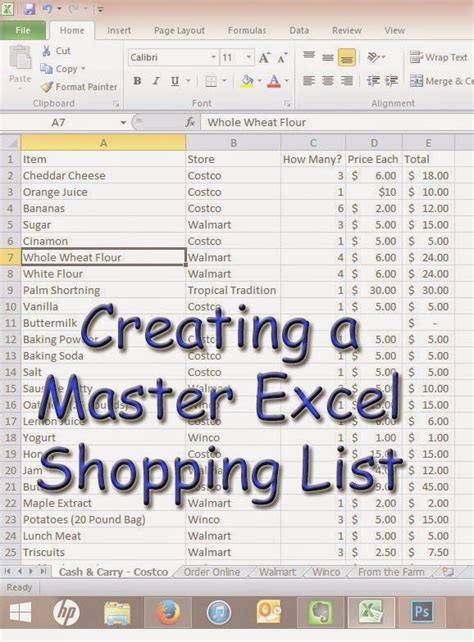 Excel Shopping List Template For Efficient Grocery Shopping