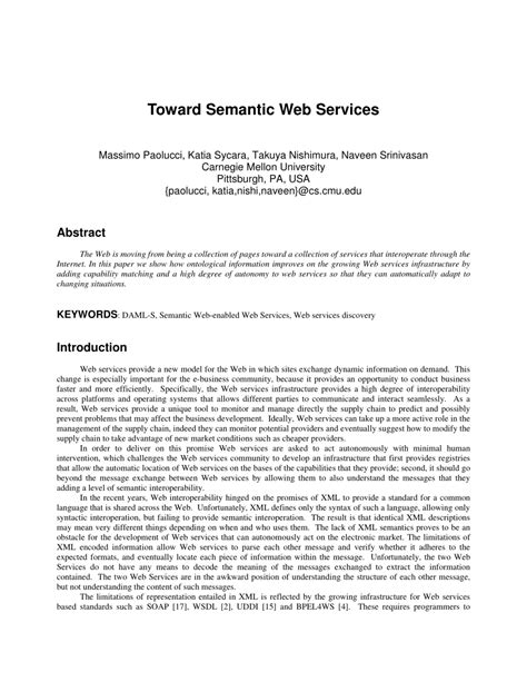 Pdf Toward Semantic Web Services