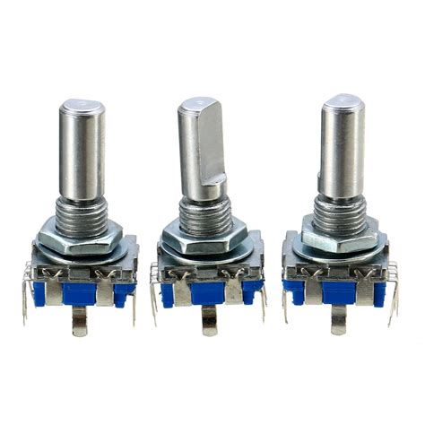 buy 3pcs rotary encoder with push button 6mm shaft diameter 20 position 360