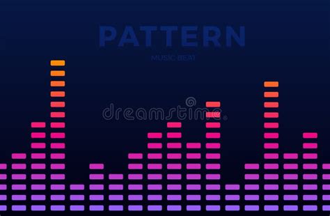 Vector Digital Music Equalizer Audio Waves Horizontal Seamless Pattern Design Template Audio