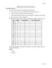 Descriptive Statistics Exercise Doc CEFS 515 DESCRIPTIVE STATISTICS EXERCISE Descriptive