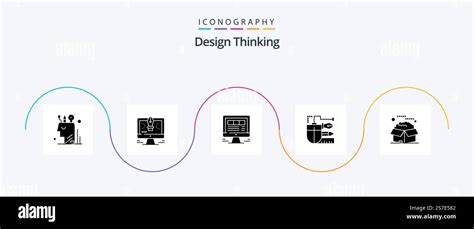 Design Thinking Glyph 5 Icon Pack Including Pen Mouse Software Web