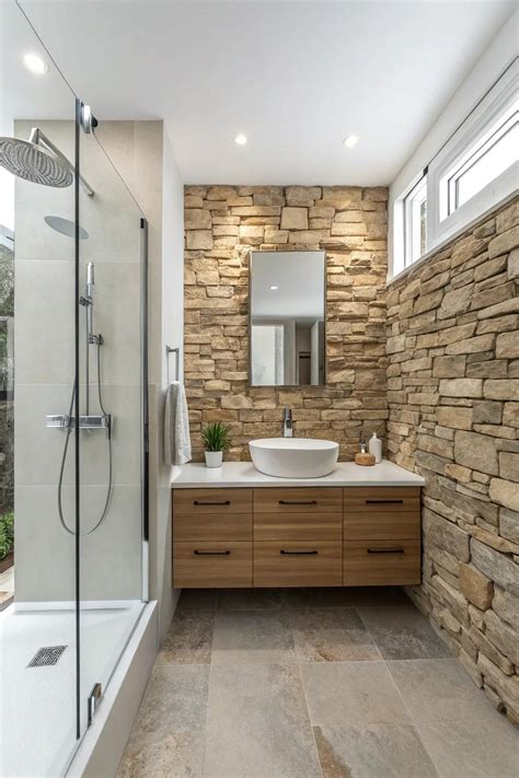21 Stylish Stacked Stone Bathroom Ideas