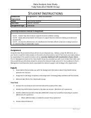 Data Analysis Case Study Tulip Executive Health Group Course Hero