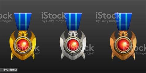 골드 실버 브론즈 게임 Gui 우승자 배지우아한 수상 요소로 게임 Ui 디자인 향상 1위에 대한 스톡 벡터 아트 및 기타 이미지 1위 2 위 상 종류 3위 Istock