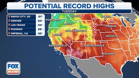 Coast To Coast Record Highs Expected Amid Above Average Warmth