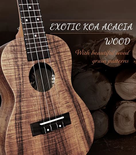 Ulumac Soprano Ukulele Koa Acacia Wood 21 Inch Adults