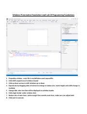 Windows Presentation Foundation Wpf Lab C Programming Course Hero