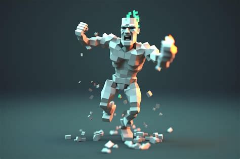 Premium Ai Image A Robot Made Of Lego Blocks Is Surrounded By A Wall