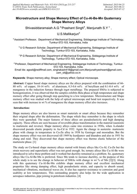 pdf microstructure and shape memory effect of cu al be mn quaternary