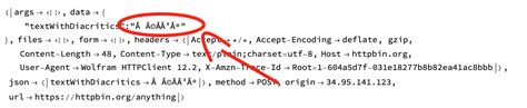 character encoding bug with json payload with diacritics for