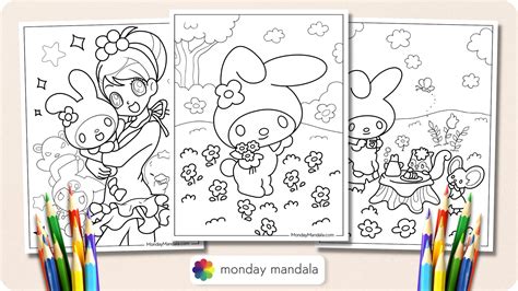 My Melody And Hello Kitty Coloring Pages