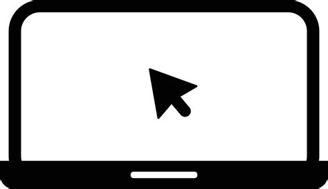 Laptop With Pointer Or Cursor Icon Isolated Notebook Screen Template Display With Clicking