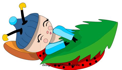 Cartoon Ladybug Sleeping Clipart Free Download