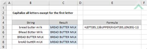 Capitalize All Letters Except For The First Letter Excel And Vba Exceldome