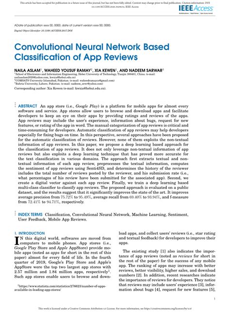 pdf convolutional neural network based classification of app reviews
