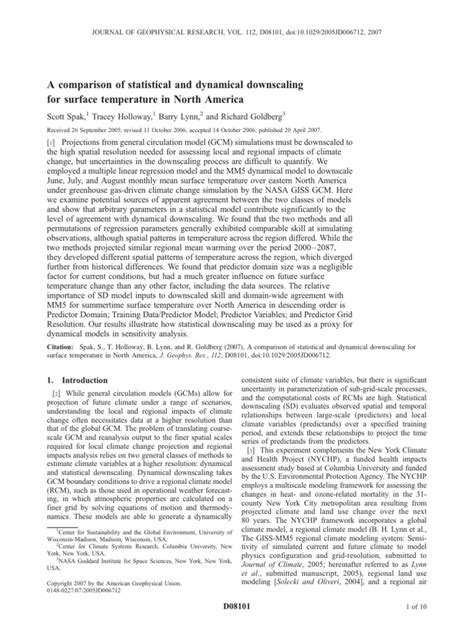 A Comparison Of Statistical And Dynamical Downscaling For Surface Temperature In North America